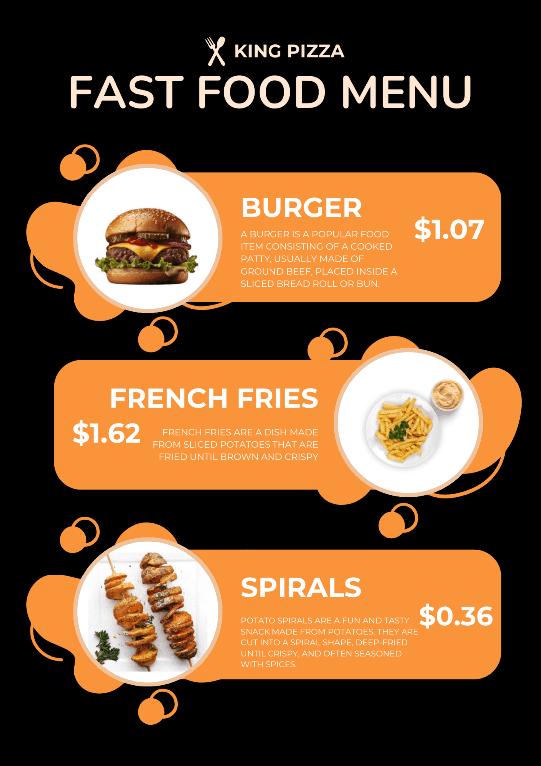 Restaurant menu prices 2025