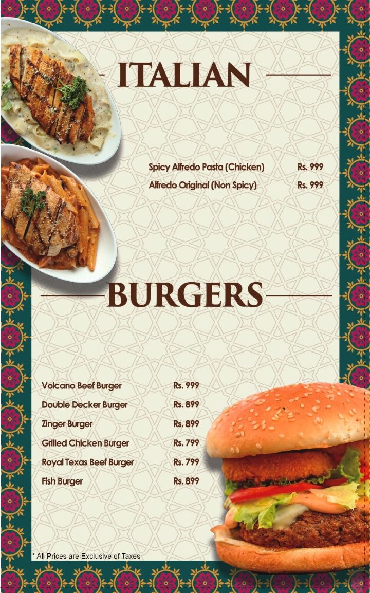 Saltanat Restaurant Karachi Menu 2025